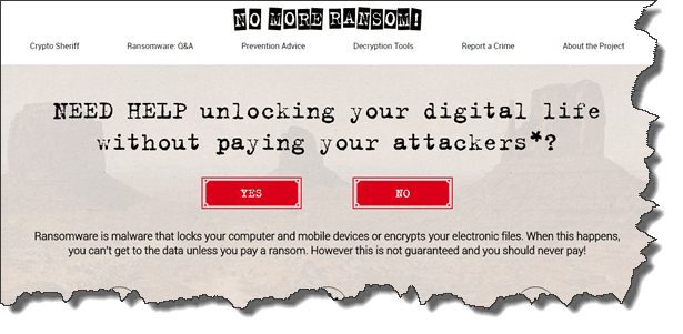 PSA: No More Ransom – Practical Help for Your Digital Life®